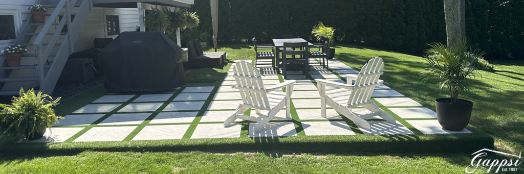 Italian Patio Tiles & Turf: A Modern Backyard Idea