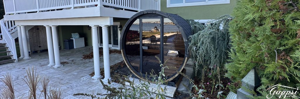 SaunaLife Barrel Sauna Model EEG6 installed in Great River NY - Gappsi ...
